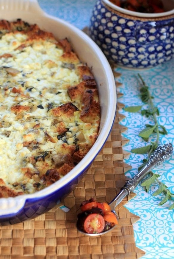 The Yummiest Vegetable Strata Recipe w/ Artichoke Hearts & Spinach