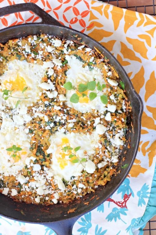 Sweet Potato Hash (California Greek Style) with Feta & Eggs