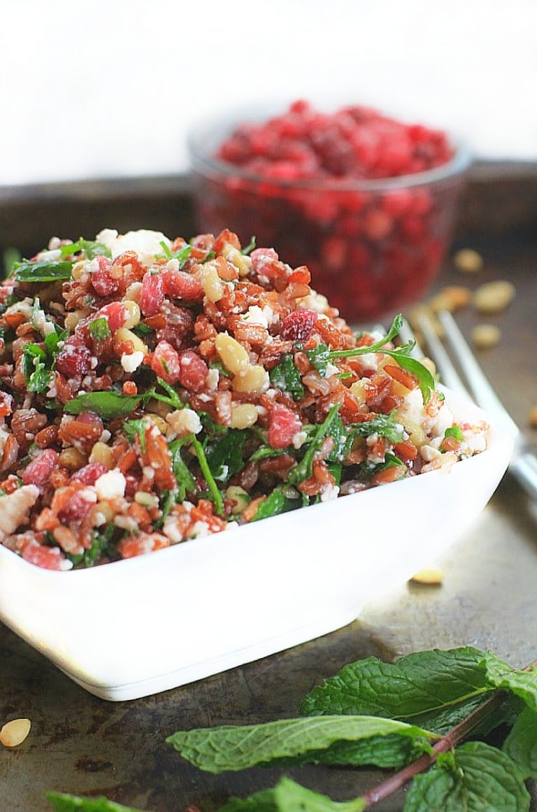 Easy Sprouted Rice Salad Recipe w/ Fresh Herbs - EA Stewart, The Spicy RD