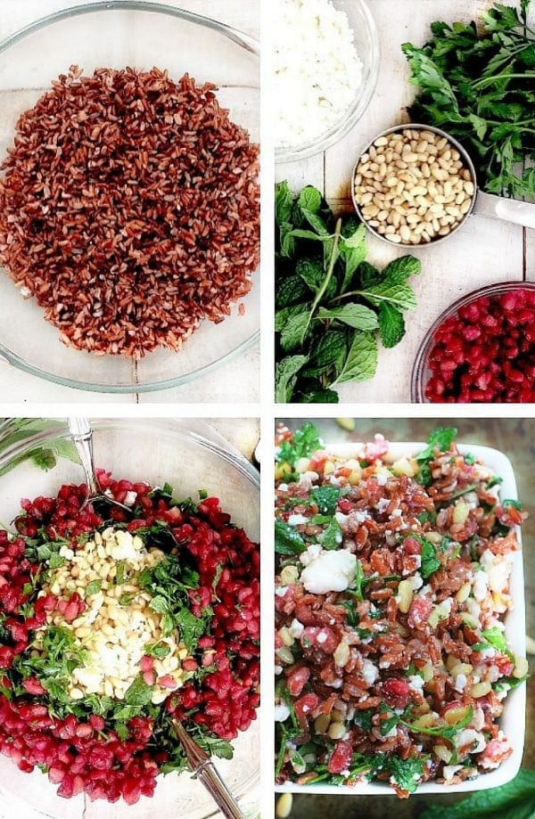 Easy Sprouted Rice Salad Recipe w/ Fresh Herbs - EA Stewart, The Spicy RD